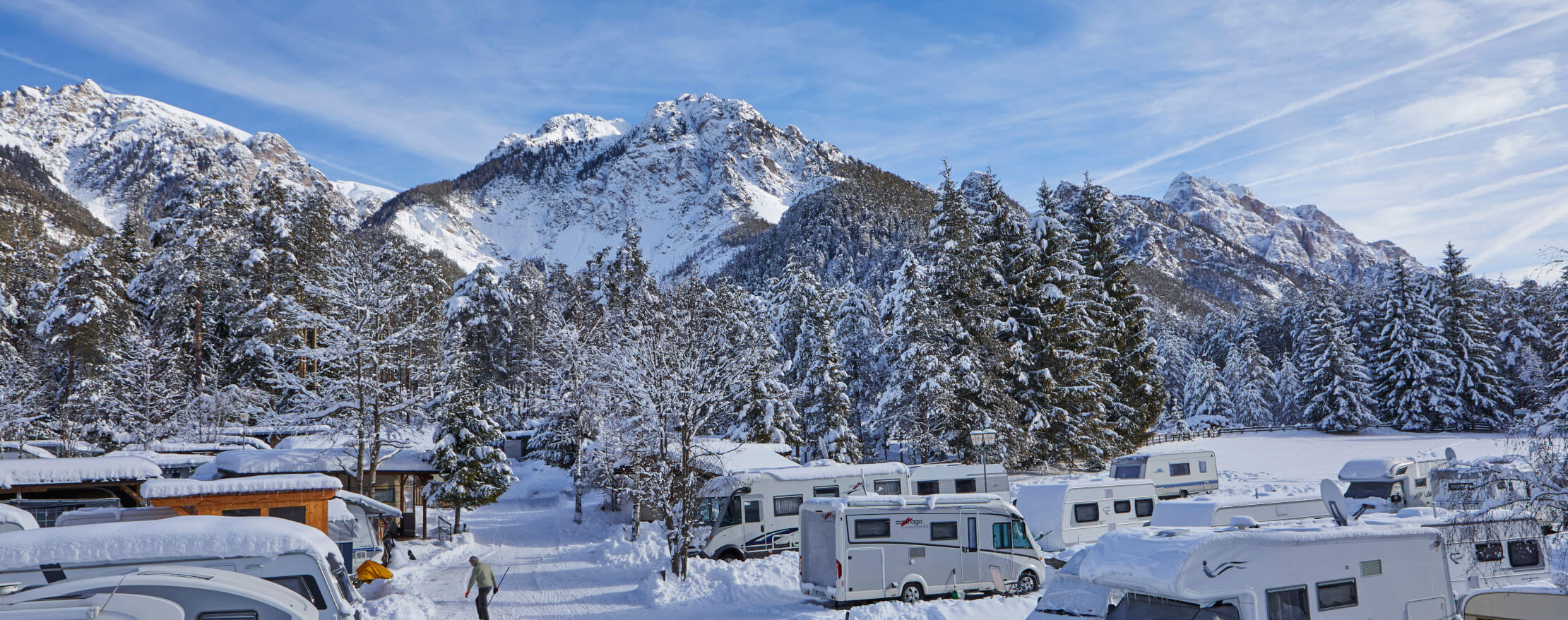 Winter camping Val Badia Camping Al Plan